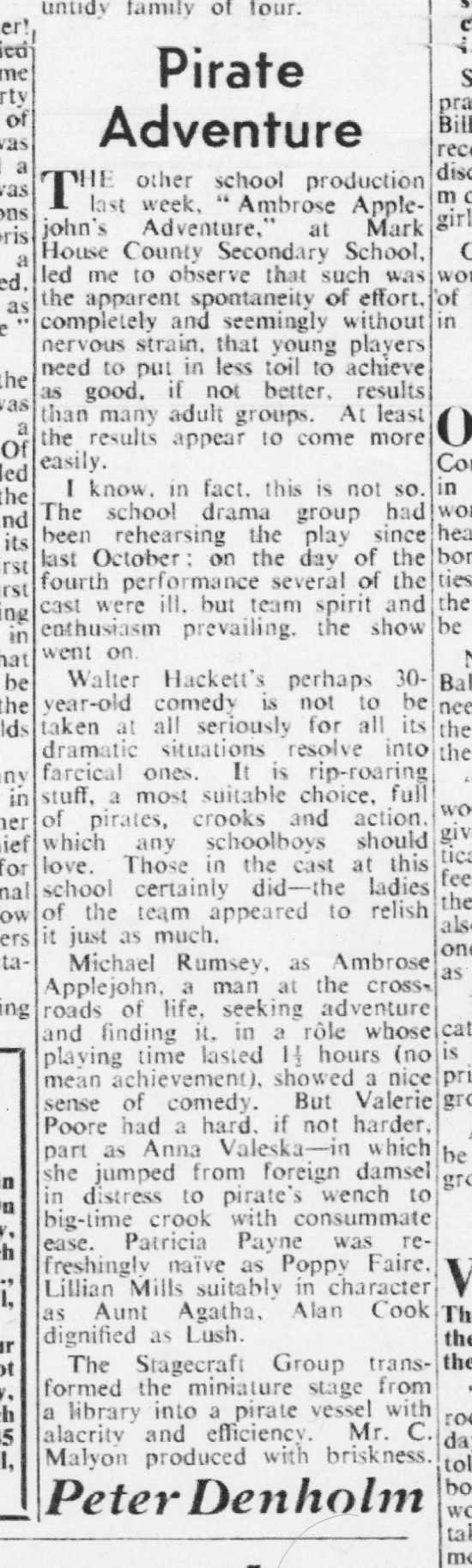 1961 Guardian Newspaper Report – Pirate Adventure – 17 March 1961 ...